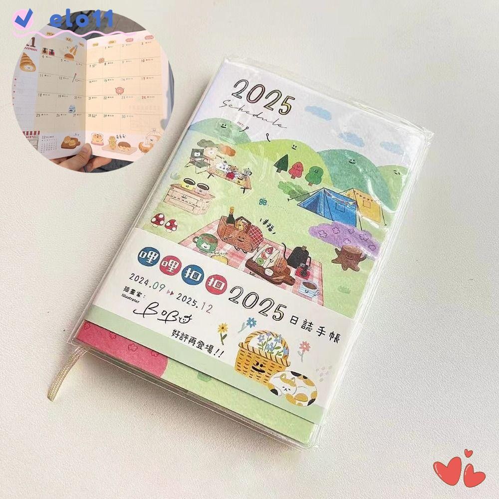 ELO11 2025 Planner Notebook, Cartoon Daily Calendar Schedule Book, Cute ...