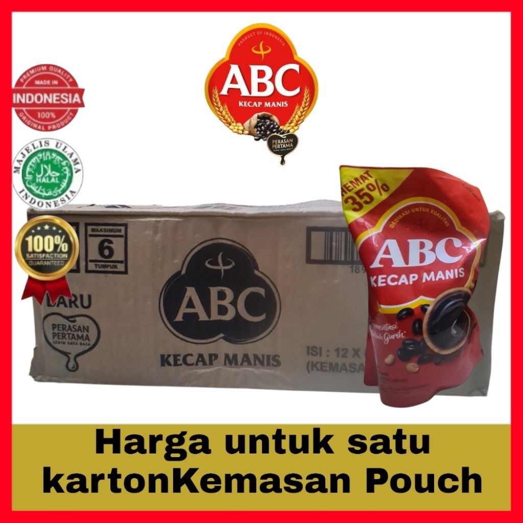 Abc Kecap Manis Kemasan Pouch 600ml/harga untuk satu karton isi 12bks ...