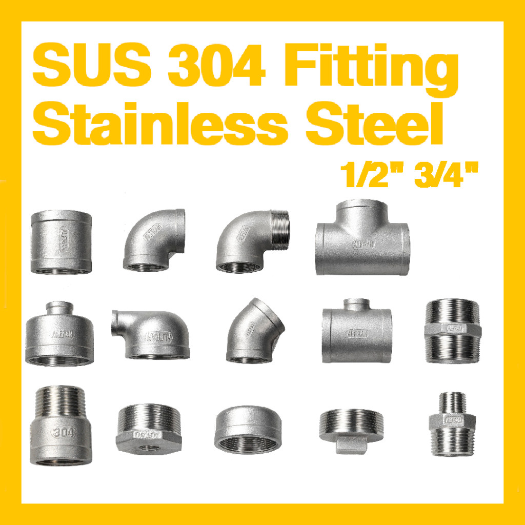 [1/2" - 3/4"] S/S Pipe Fitting Stainless Steel SUS 304 Socket Elbow ...
