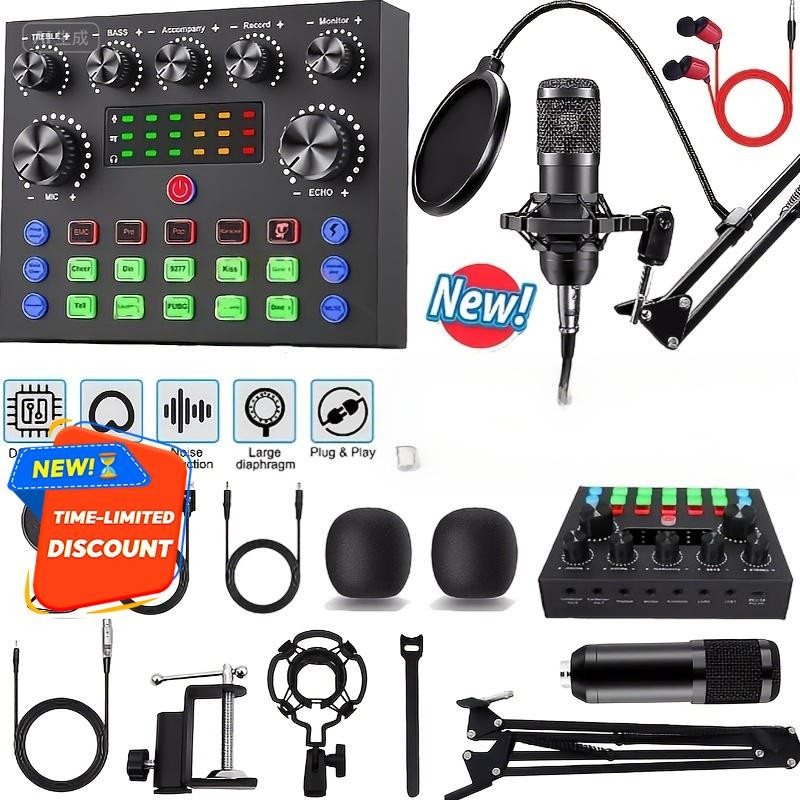 No Brand Usb Microphone Wireless Mic Vlog Microphone Studio Kit with ...