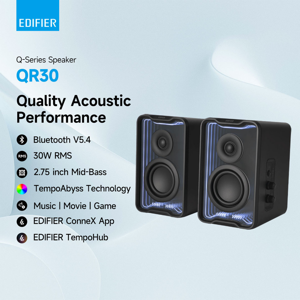 Edifier QR30 Compact Desktop Active Speaker with Quality Sound Performance and Dynamic Light ...