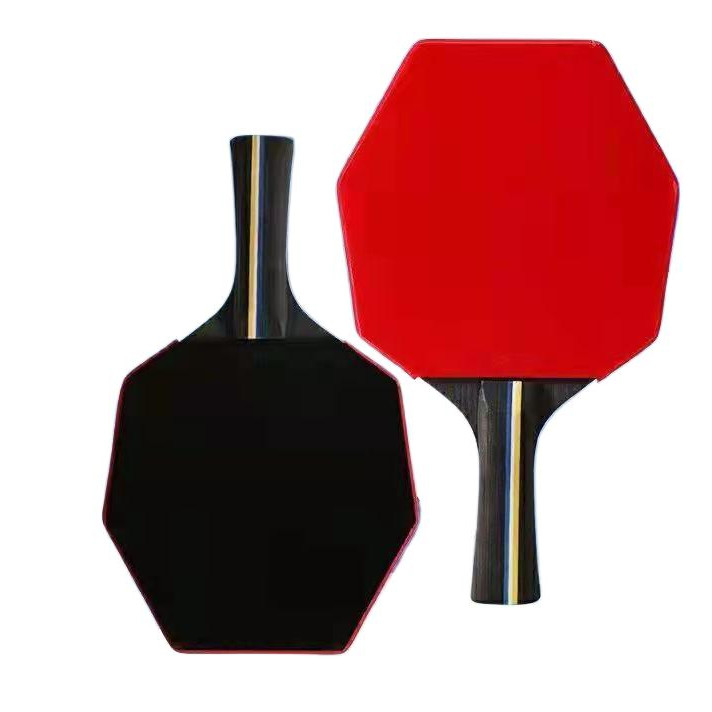 Hexagonal Pure Wood Carbon Seven-Layer Table Tennis Racket Racket alc ...