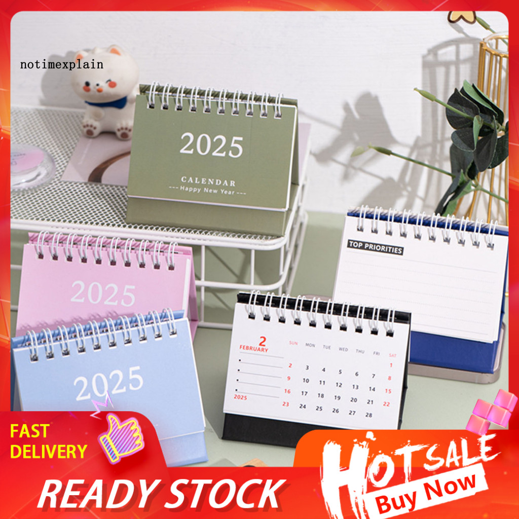 NTA Vertical Flip-top Calendar Triangular Folding Desk Calendar 2025 ...