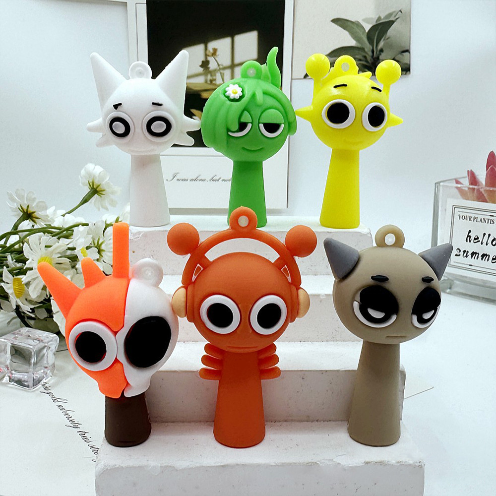 Sprunki Action Figures Keychains, Sprunki Incredibox Game Keychains for ...