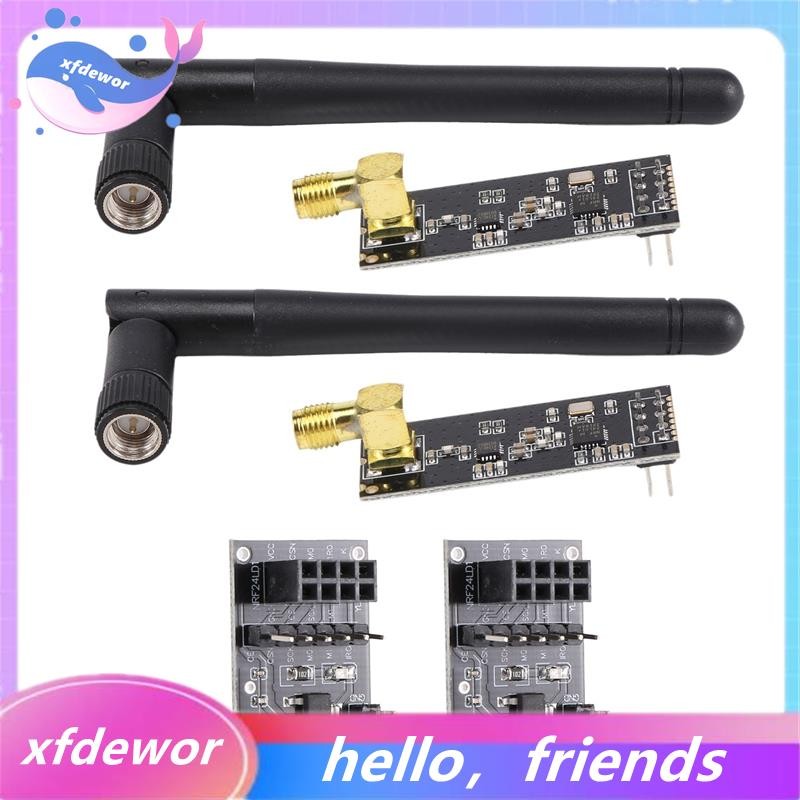 [xfdewor] 2Pcs NRF24L01+PA+LNA RF Transceiver Module with SMA Antenna 2 ...