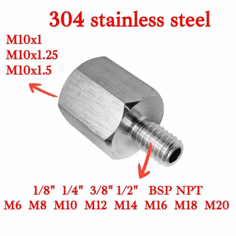 M10 Female to Male M5 M6 M10 M12 1/8" 1/4" 3/8" BSP NPT Hex Reducer ...