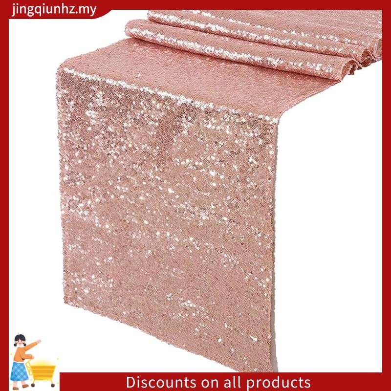[in stock]Sparkly Rose Gold Sequin Table Runners Shimmer Table for Wedding Anniversary Birthday ...