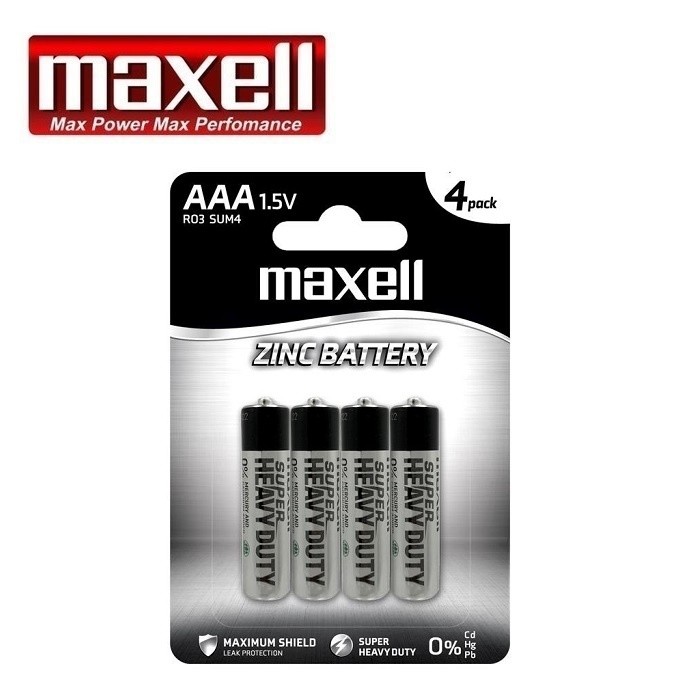 4PCS GENUINE Maxell AAA Super Heavy Duty Battery - R03(SP)4B | Shopee ...