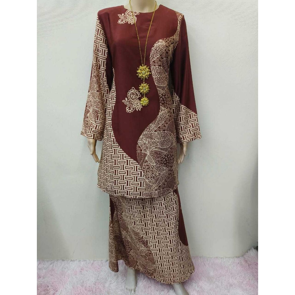 Baju Kurung Moden Batik ANNA Dull Satin Valentino Silk (KMB25013) BBSjb ...
