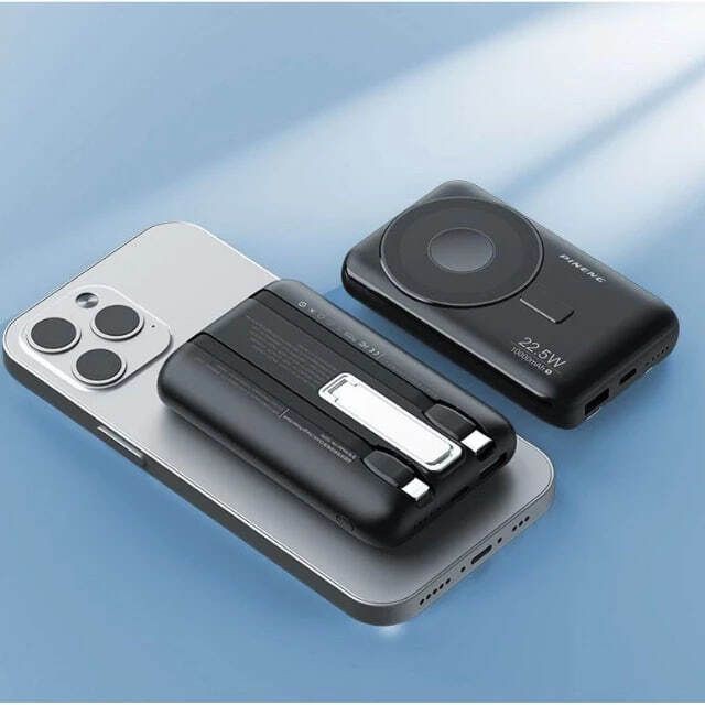 Original PINENG PN701 10000mAh Power Bank – 22.5W PD, 15W Wireless Fast Charging, Built-in Cable ...
