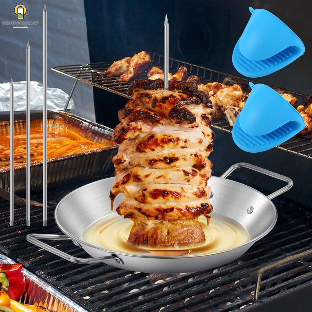 Pastor Skewer for Grill Stainless Steel Vertical Skewer with 3 ...