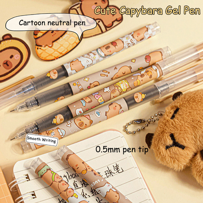 guyumao 6Pcs Capybara Gel Pens Writing Smooth Black Ink Pens Office ...