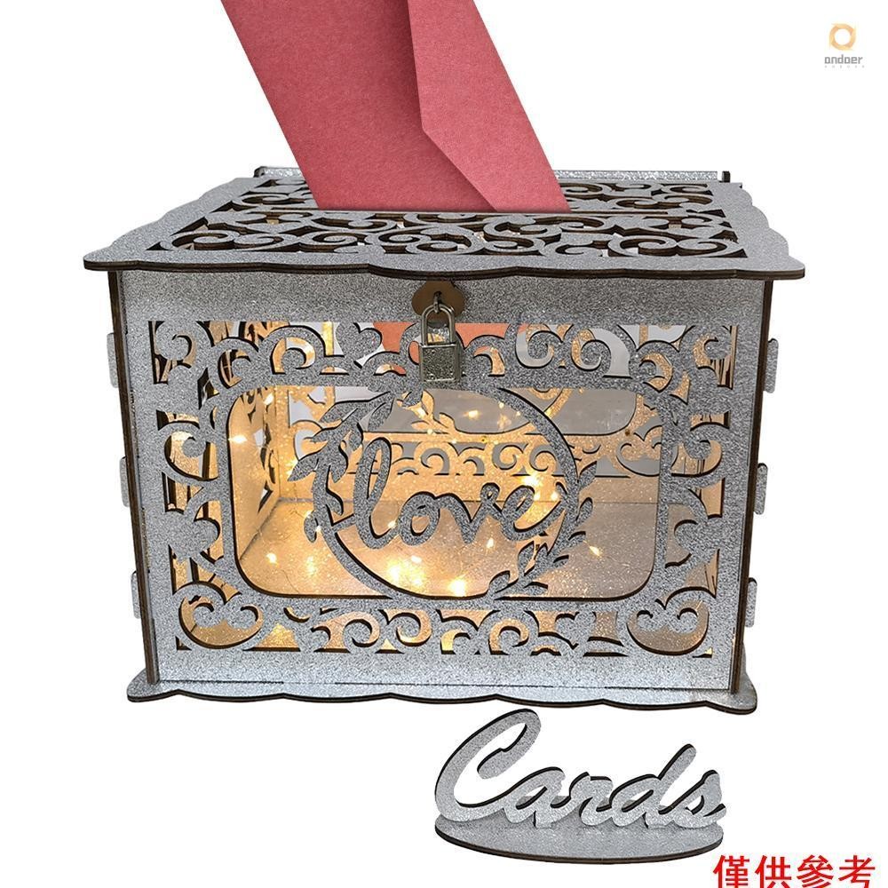 Ado)Wedding Card Box for Wedding Reception Glittery Wooden Card Boxes ...