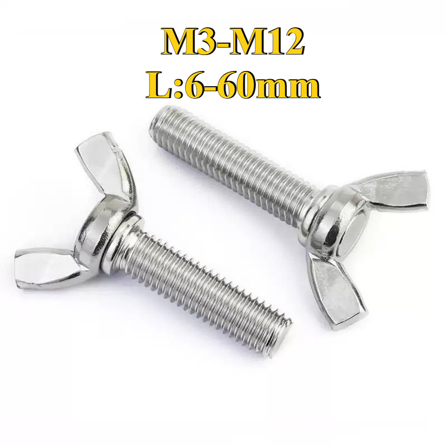 bolt tangan kuku Yuanbao/Wing Screw with Flat Head/Stainless Steel 304 ...