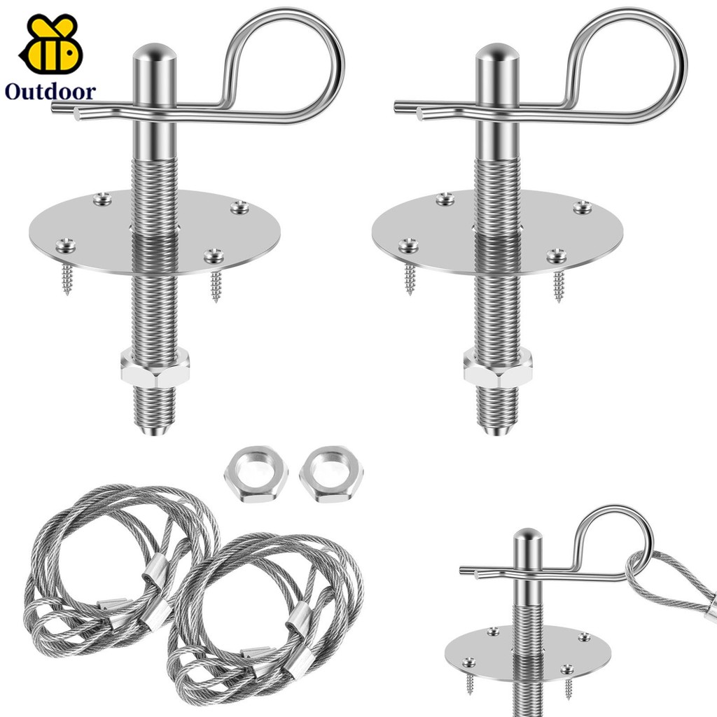Hood Pin Plate Lock Kit Stainless Steel Engine Hood Pin Bonnet Lock ...