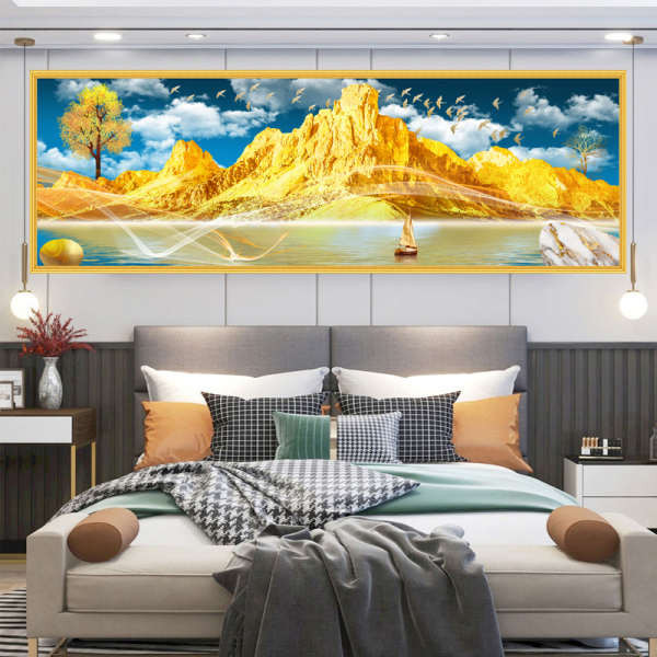 aesthetic things for room wallpaper waterproof Lukisan sisi katil ...