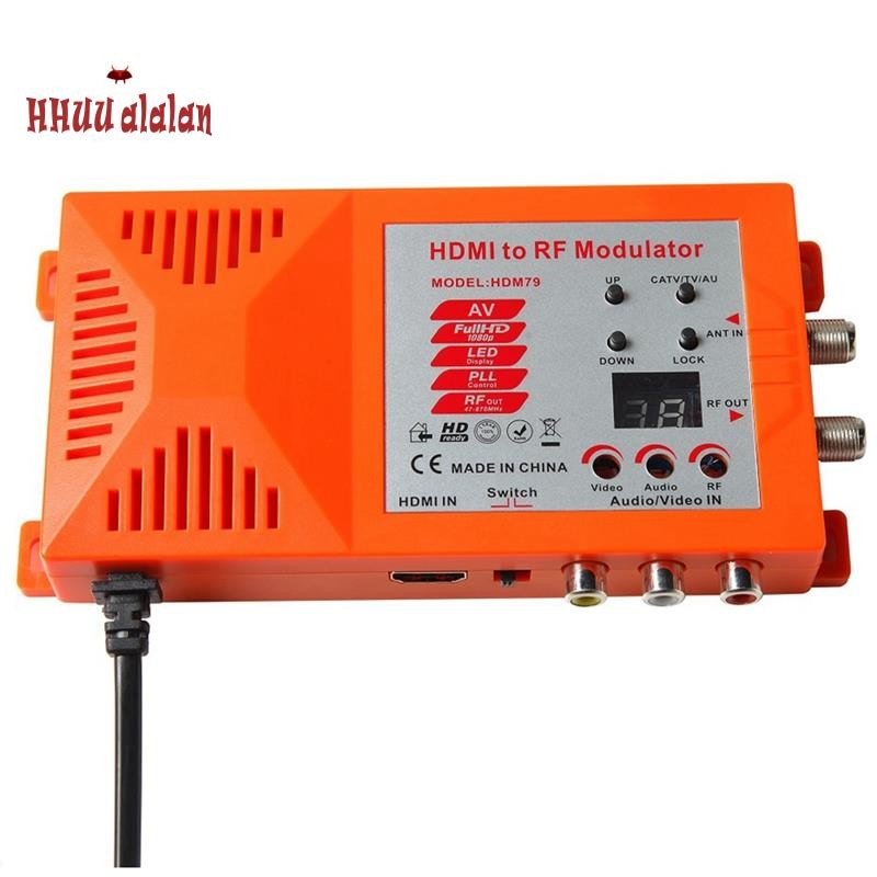 TV/AV to RF Modulator Coaxial UHF Converter Adapter for HD Digital AV ...