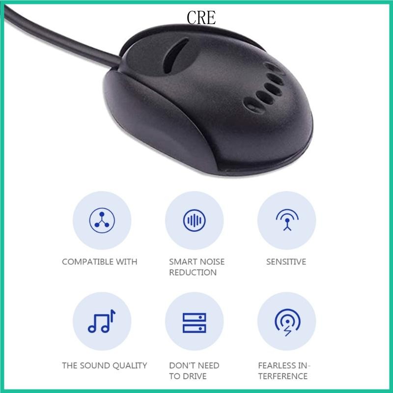 CRE Car Microphone Mini 3 5mm Wired Mic for Car Stereo Sound Hands-free ...