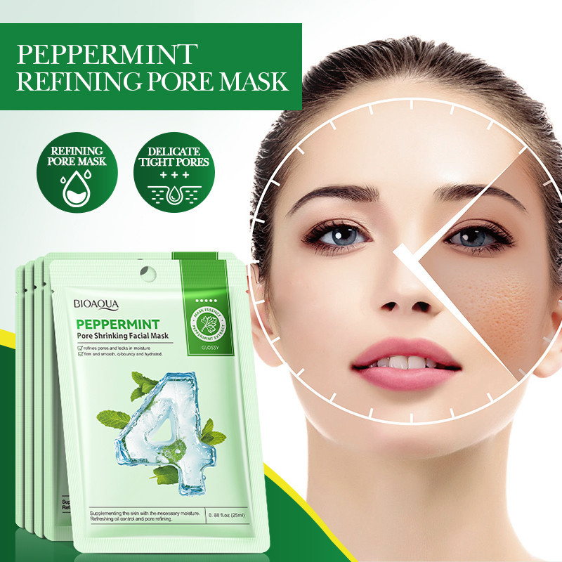 BIOAQUA Peppermint Pore Shrinking Facial Mask Make Skin Hydrated ...