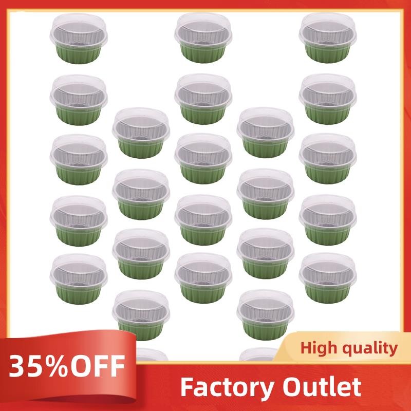 25Pcs Aluminum Foil Cupcake Liners Cups with Lids, 5Oz Disposable ...