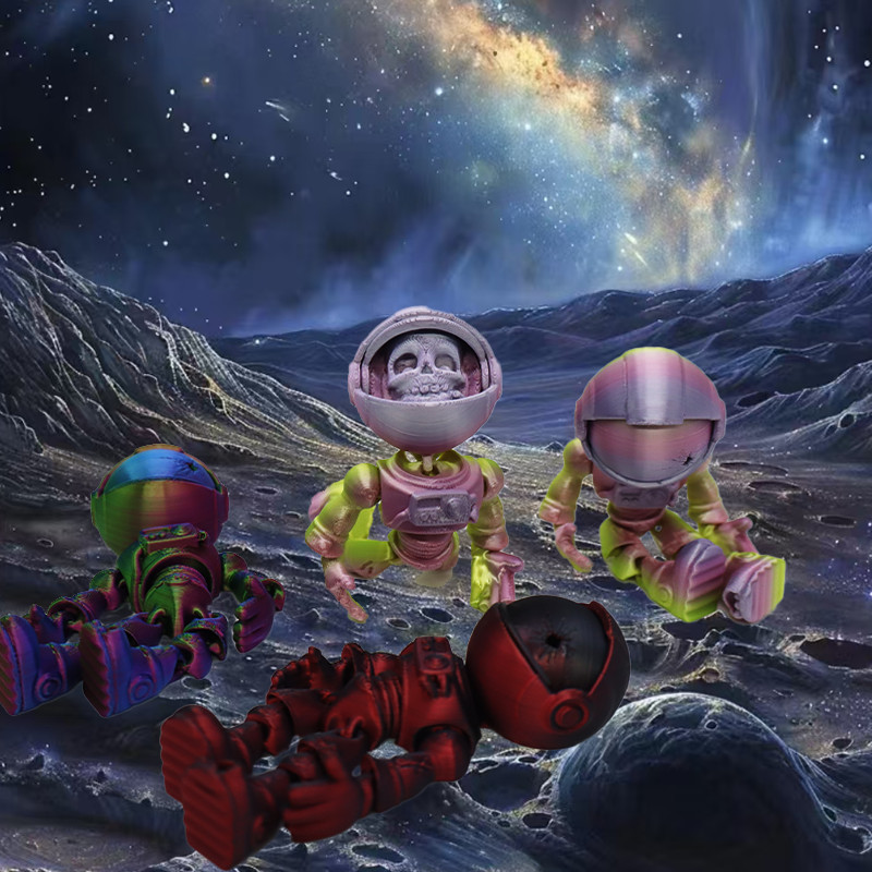 3D Printed Skeleton Astronaut Articulated Figure - Poseable Model Kit ...