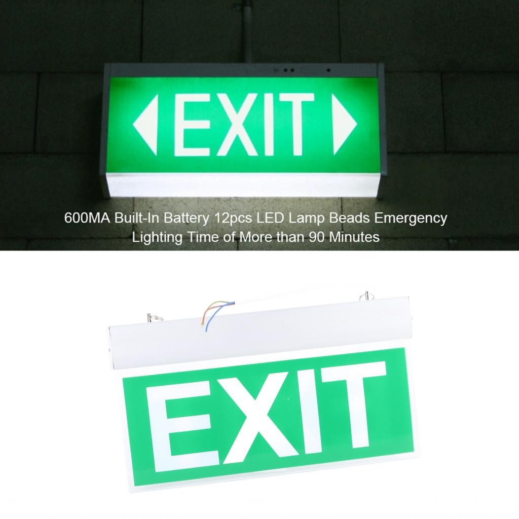 Sudi Emergency Exit Sign Light Fixtures Indoor LED Fire Safety ...
