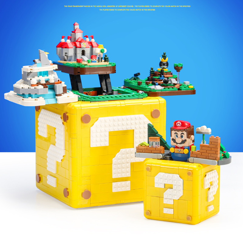 [12] Compatible Lego Mario Question Mark Box Box Building Blocks Super ...