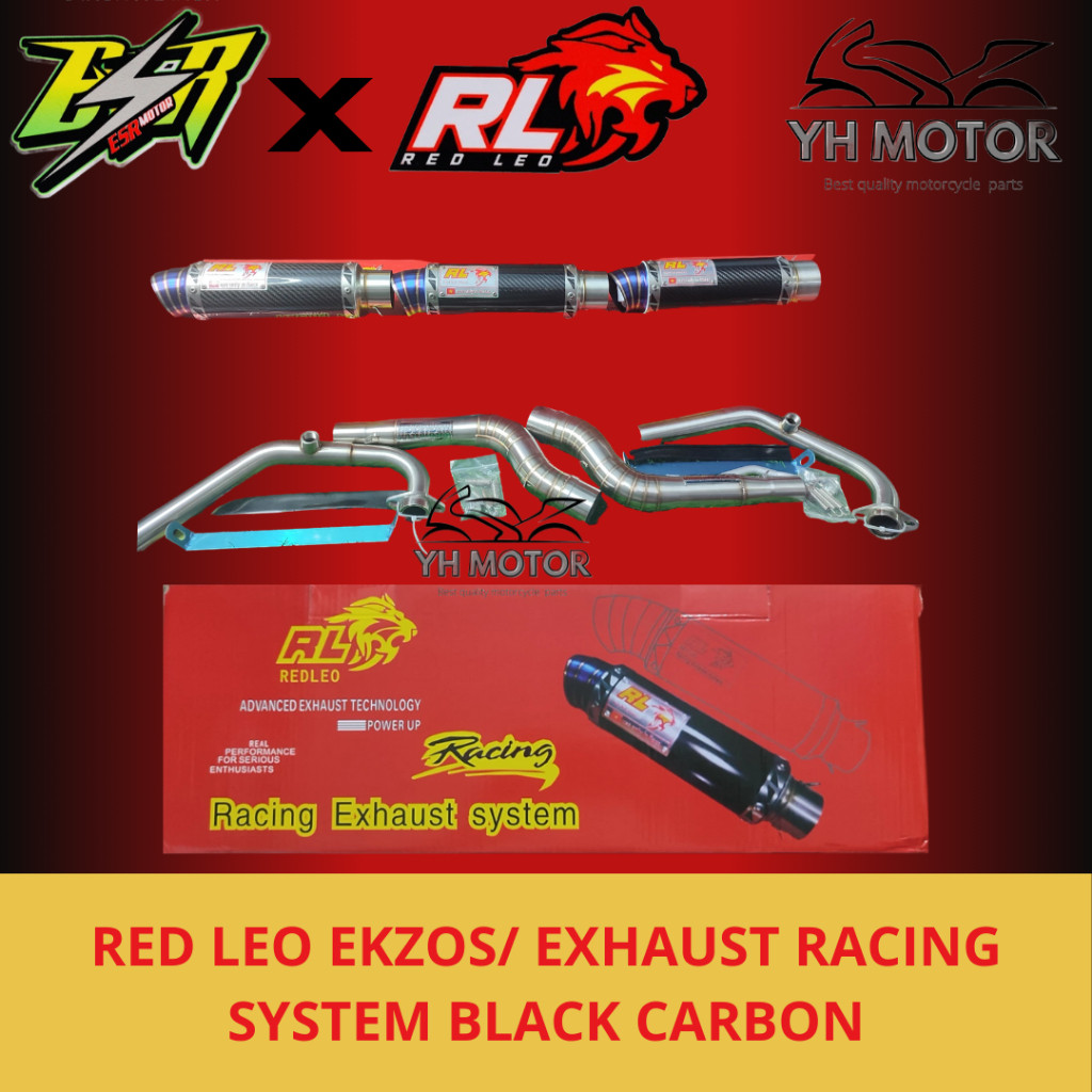 RED LEO EKZOS/ EXHAUST RACING SYSTEM BLACK CARBON Y15ZR/YSUKU ORIGINAL ...