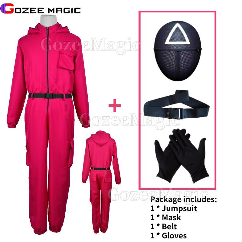 Korean Squid Game Cosplay Costume Jumpsuit Boss Robe Coat Glove Masks ...