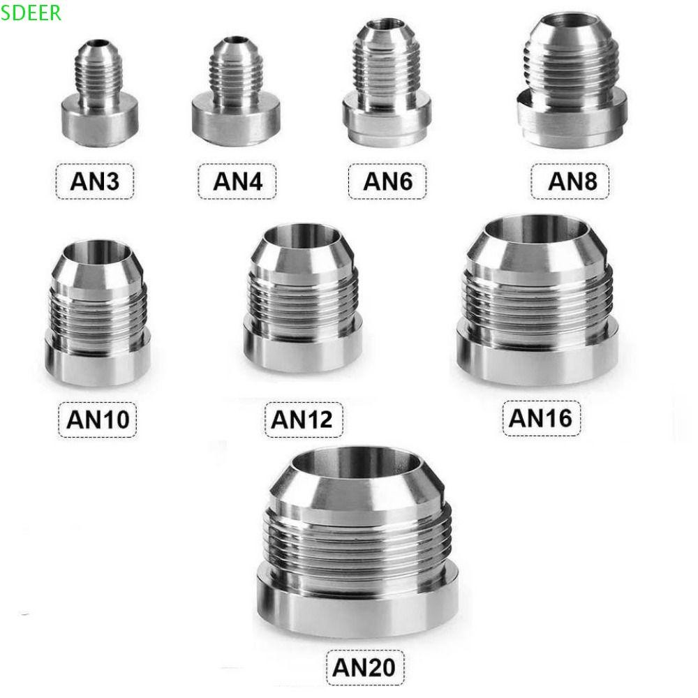 SDEER Silver Male Aluminium Weld, Aluminum AN4-AN20 Straight Male Weld ...