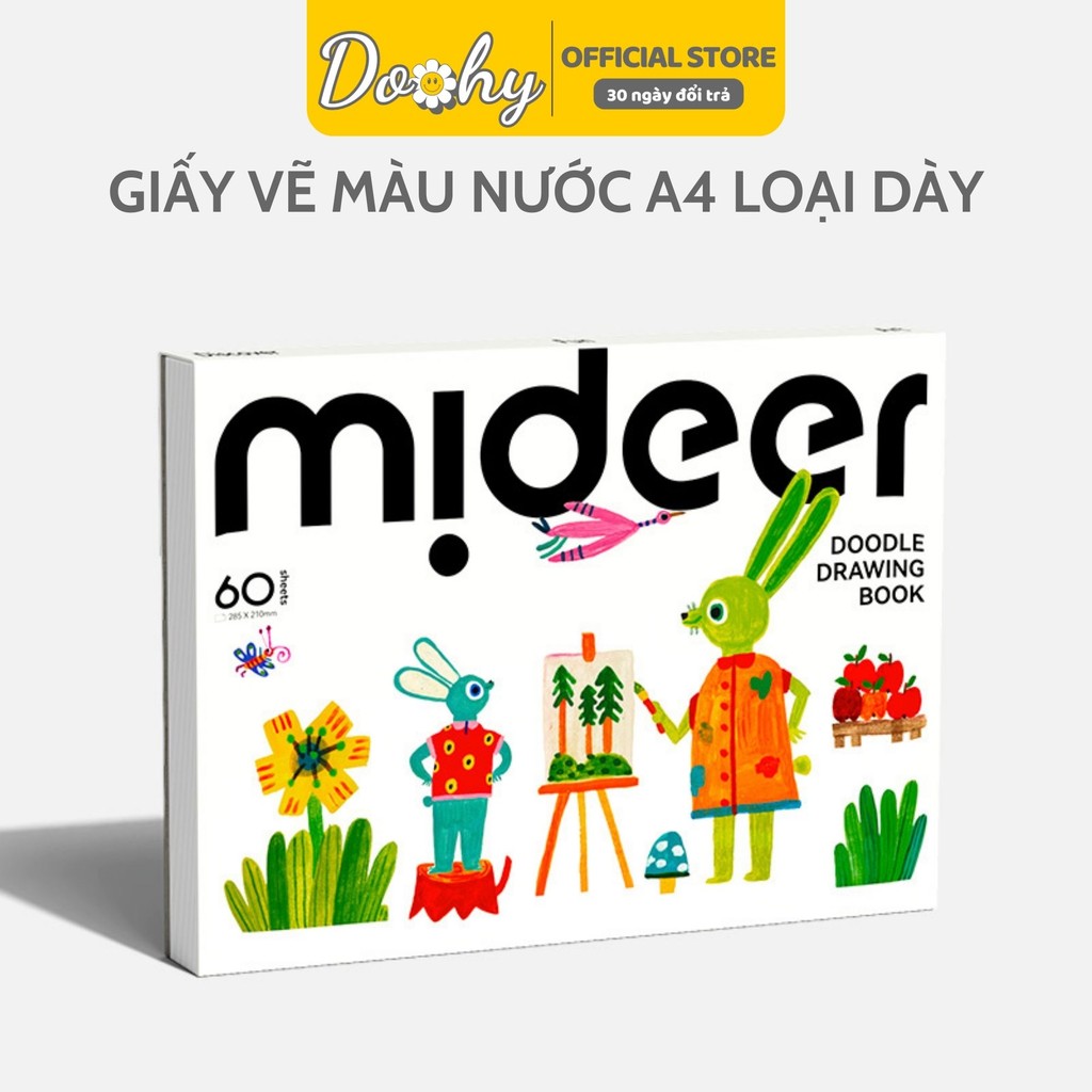 Watercolor Drawing paper, Mideer Doodle Drawing Book thick 2-layer A4 ...