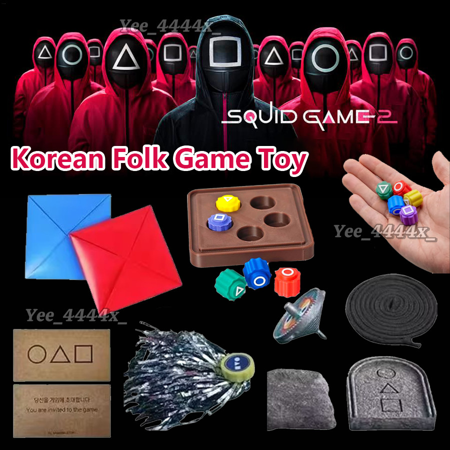 Korean Folk Game Set Squid Game 2 - Jebi Chagi, Gong-gi, Biseokchigi ...