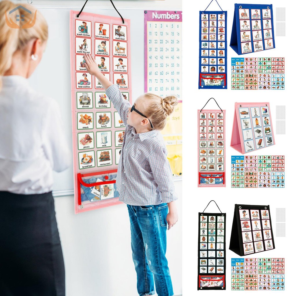 Kids Visual Schedule Calendar Chart Hanging Daily Chore Routine Chart ...