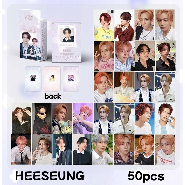 50-119pcs EN HEESEUNG Holographic Postcards 2024 GGU GGU PACKAGE SUNGHOON JAKE JAY JUNGWON NI-KI ...