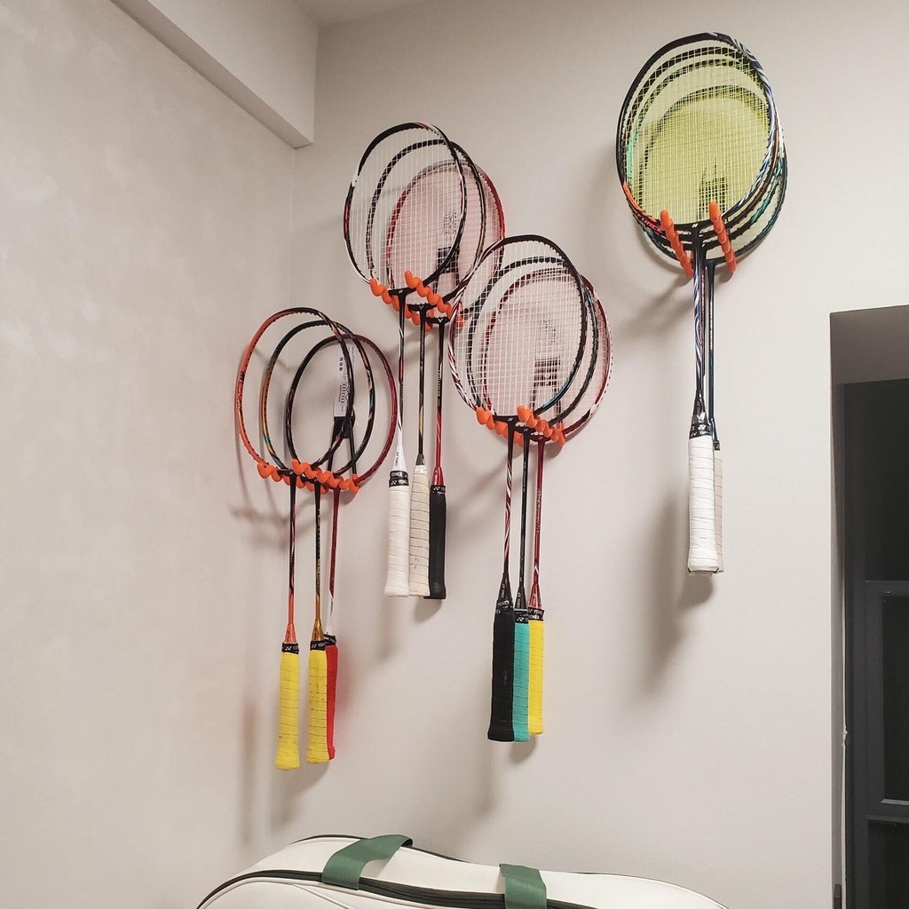 Official Badminton Racket Wall-Mounted Storage Rack Racket Display Rack ...