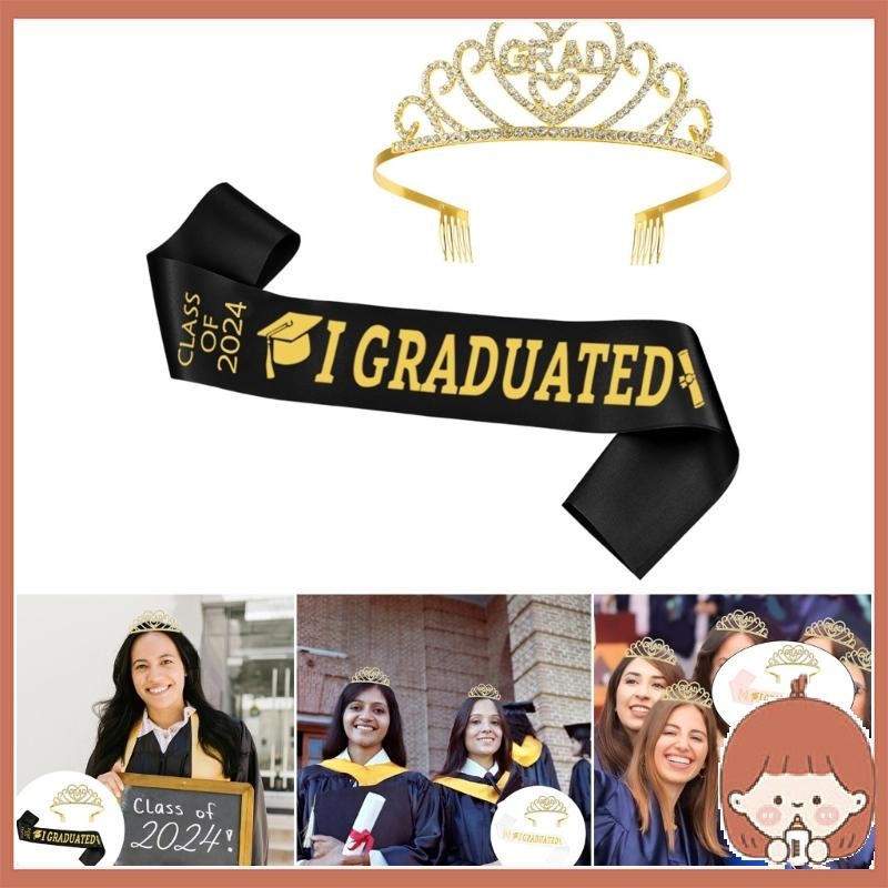 Silin Graduation Stole Rhinestone Graduation Crown for Graduation ...