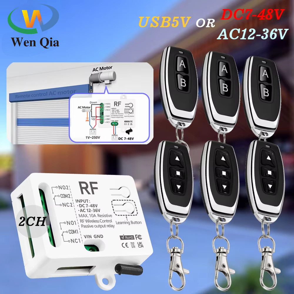 RF433MHz Universal wireless remote control transmitter DC 12V 24V AC12 ...
