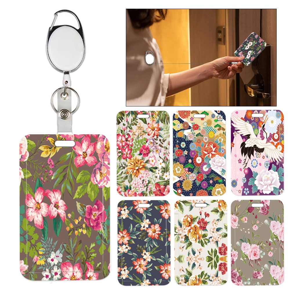 Cartoon Student Portable Id Card With Badge Box Retractable Formal ...