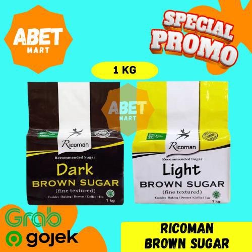 MERAH Ricoman Brown Sugar Light Dark 1Kg - 1 Kg Brown Sugar Light Dark ...