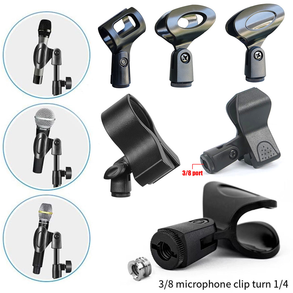 Live microphone stand accessories Mic Clip Microphone Adjustable Clip Holder Wireless Mic Holder ...