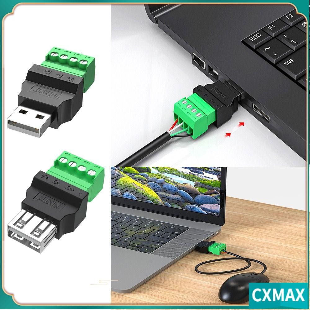 CVMAX USB Turn Terminal, 4 pin USB 2.0 USB Connector, USB Plug Adapter ...