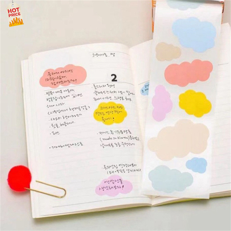 (HK)100 Pcs/Roll Gradient Cloud Sticker Pulling Convenience Sticker ...