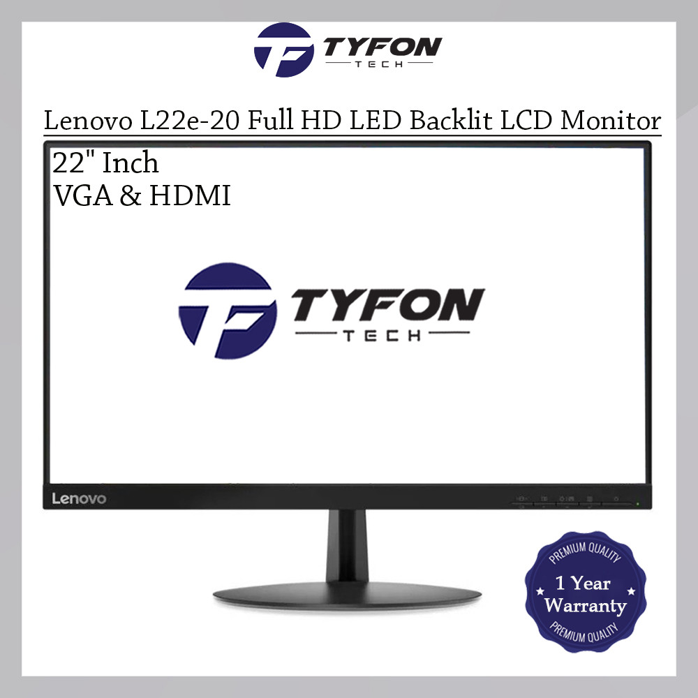 Lenovo 22" Inch Full HD LED Backlit LCD Monitor L22e-20 (Refurbished ...