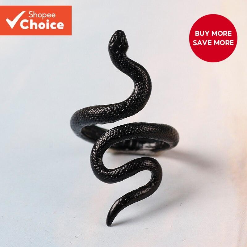 Retro Punk Gothic Snake Ring Ladies Men's Fashion Open Adjustable Ring ...