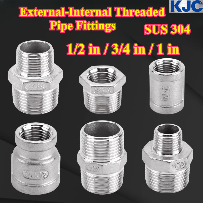 [KJC-HY] SUS304, External-Internal Threaded Pipe Fittings Connector (1/ ...