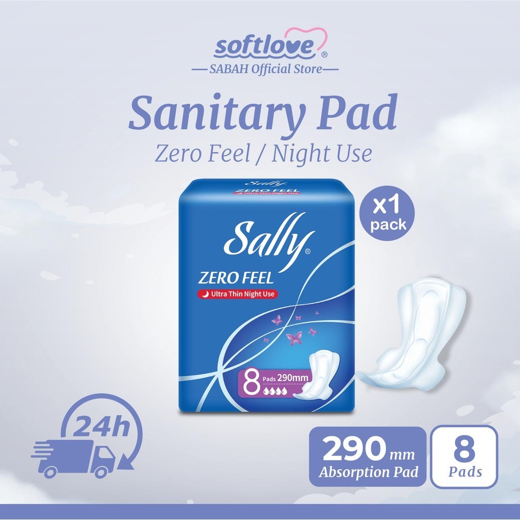 Sally | Sanitary Pad | Zero Feel - Night Use (29cm) | Shopee Malaysia