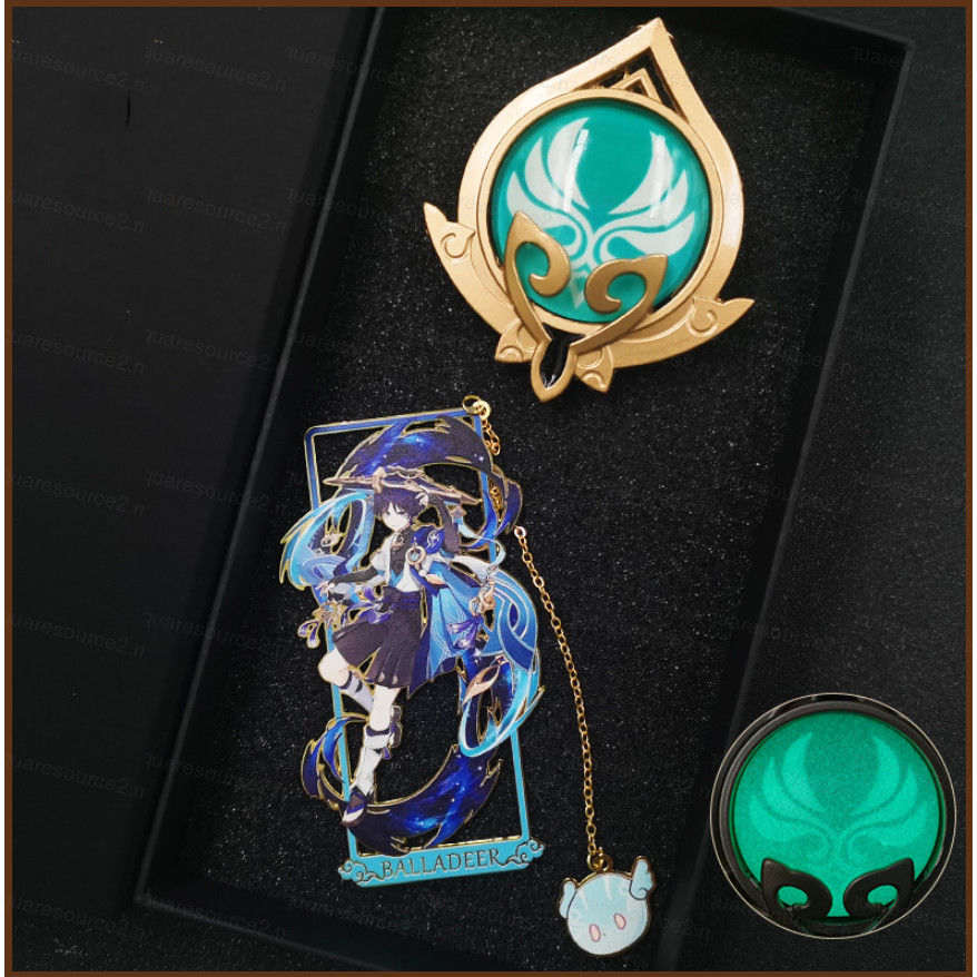 SQ2 Genshin Impact Bookmark Set Vision Luminous Book Clip Metal ...