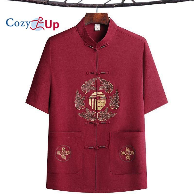 Cozy Up Chinese New Year Cloth Men Tangsuit CNY Shirt Chinese ...