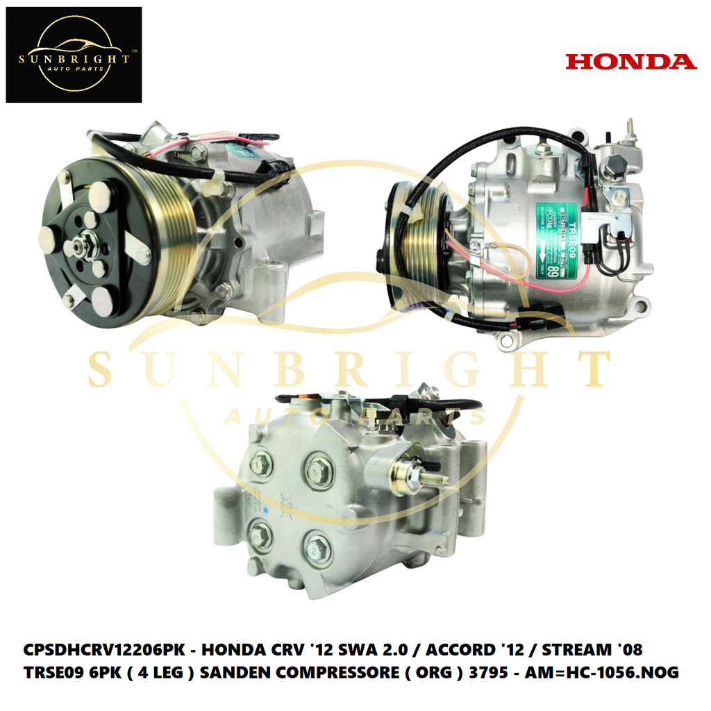 HONDA CRV '12 SWA 2.0 / ACCORD '12 / STREAM '08 TRSE09 6PK ( 4 LEG ...