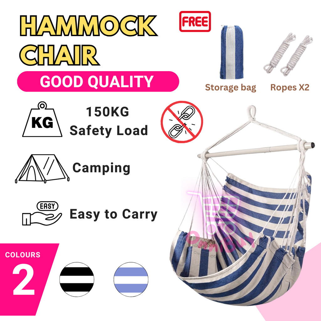 Indoor outdoor buaian gantung hammock hanging chair swing camping chair ...